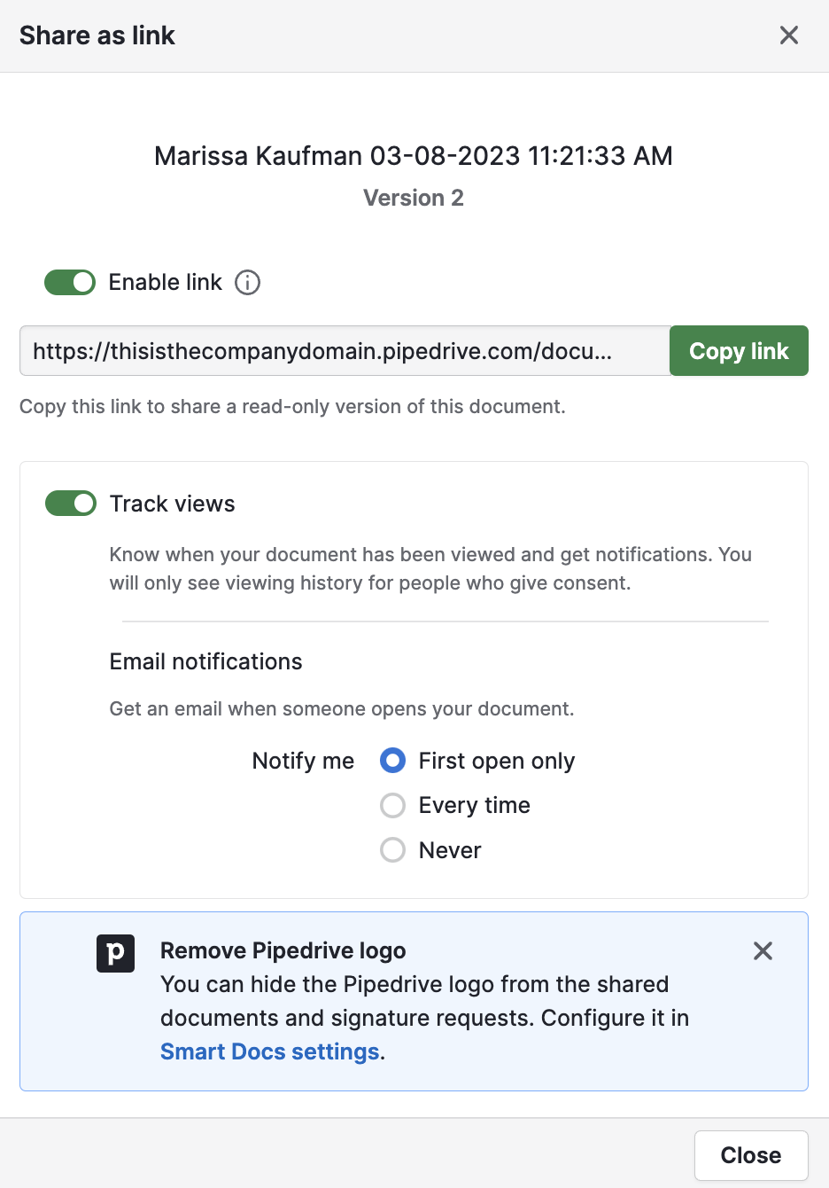 Smart Docs - Knowledge Base | Pipedrive